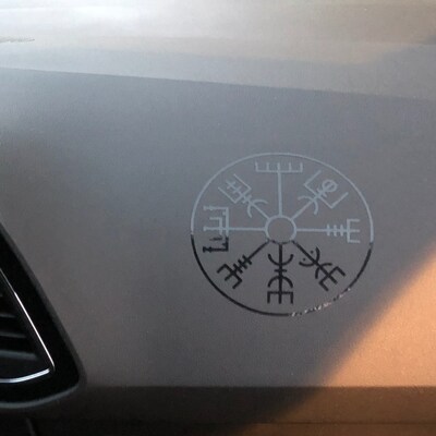 Viking Vegvisir Sticker, Norse Compass Runes Safe Travel Car Sticker ...