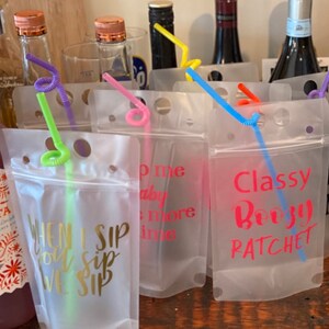 Reusable Drink Pouches With Straw / Custom Drink Pouches / Drink Pouch ...