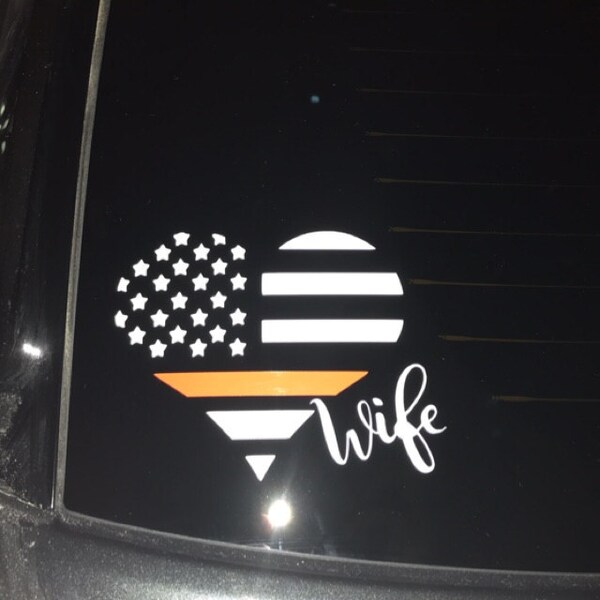 Fire Wife Decal, Thin Red Line Wife, Thin Red Line Gift, Thin Red Line ...