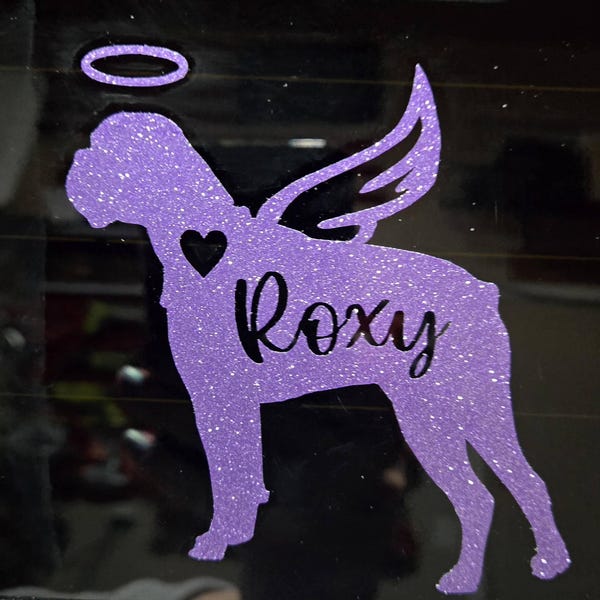 Angel Boxer Vinyl Decal Silhouette With Heart and Name - Many Color ...