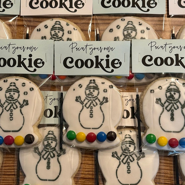 Printable Paint Your Own Cookie Bag Topper Template, Black and White ...