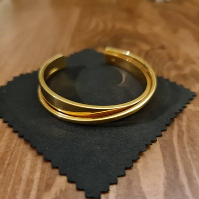 Double Bangle Bracelet Gold Bangle Gold Cuff Bracelet - Etsy