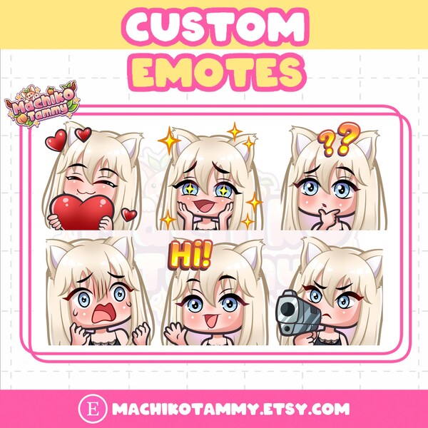 Custom Pngtuber Chibi, Pngtuber Model, Chibi Emotes, Discord Twitch ...