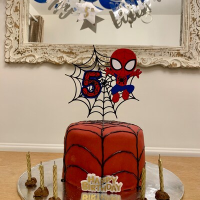 Personalised Spider-man Spidey Inspired Cake Topper number Only With ...