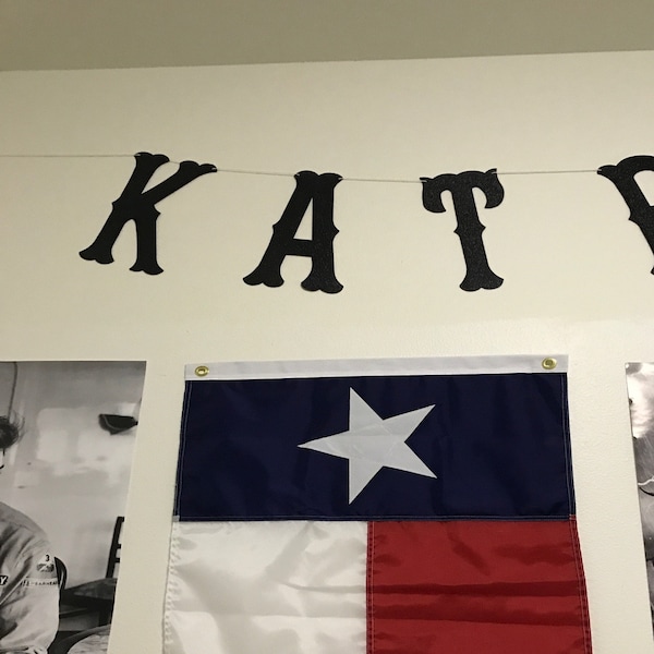 Custom Banner, Western Style, 11" - Extra Large Size Personalized Party ...