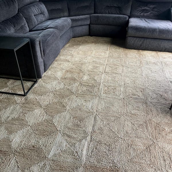 Natural Scalloped Jute Rug, Scallop Pattern Rug, Natural Jute Rug, Han ...