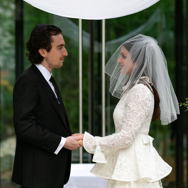 Draped Veil, Drape Veil, Single Tier Veil, Bridal Illusion Tulle Veil ...