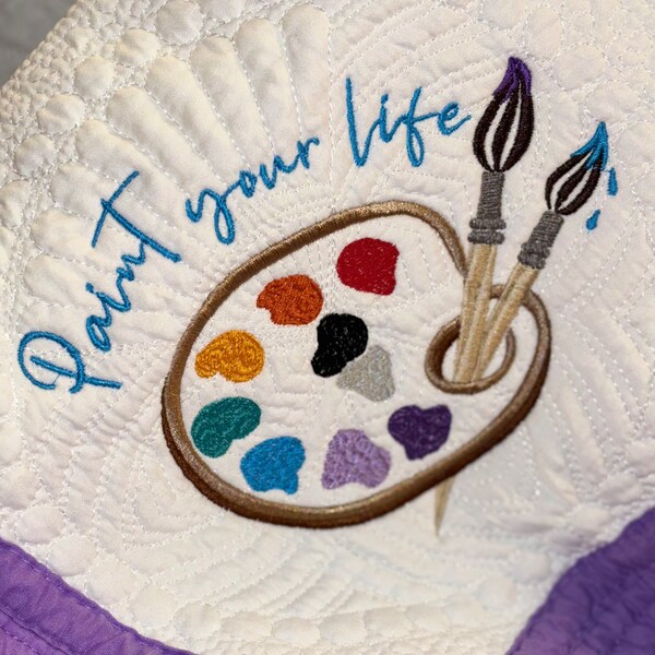 Palette Paintbrush Embroidery Design: Artist Paint Life (digital ...