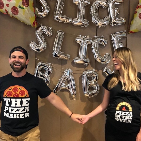 SLICE SLICE BABY Balloons Pizza Party Pizza Decorations Banner Balloons ...