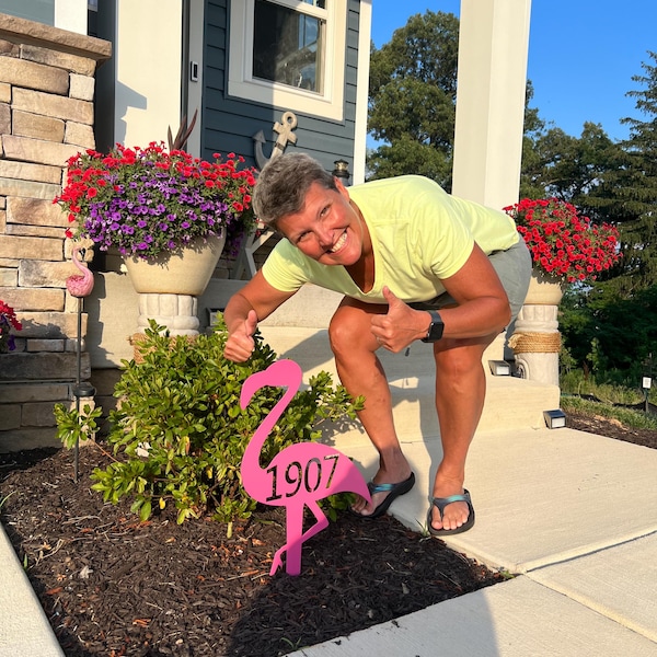 Flamingo Custom Address Sign, Metal Sign, Beach Sign, Beach Address ...