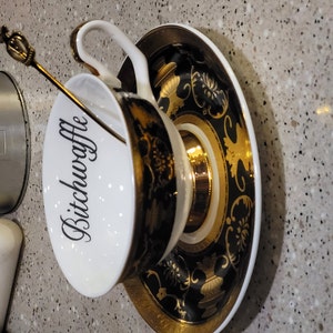 Gorgeous Black and Gold Tea Set Bat Cat Crow and Moth - Etsy