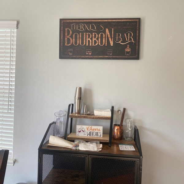 Custom Bourbon Bar Sign, Bar & Lounge Sign, Home Bar Decor, Rustic Pub ...