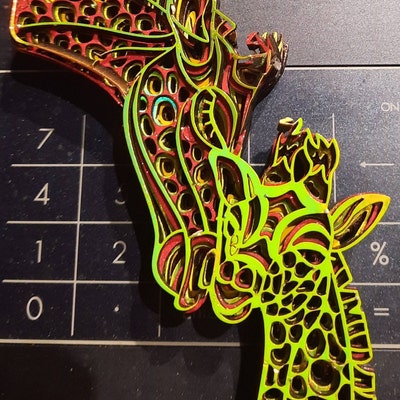 Giraffe Mom and Baby Mandala Svg Multilayer Panel for Laser - Etsy