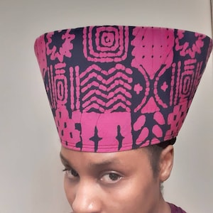 Ankara African Print Headdress Crown With Metallic Detail. Blue, Aqua ...