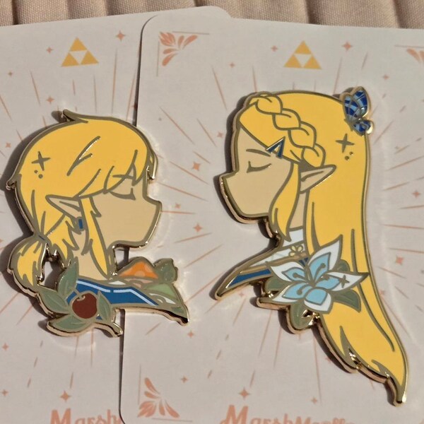 Botw Link & Zelda Hard Enamel Pin - Loz Pins - Pin Collection - Etsy