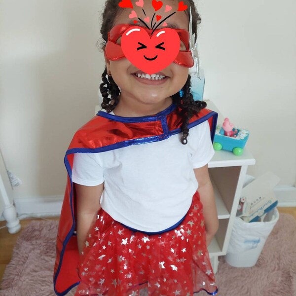 Superhero Tutu, Cape and Mask Set 3 Pcs Size Flexible Action Girlpower ...