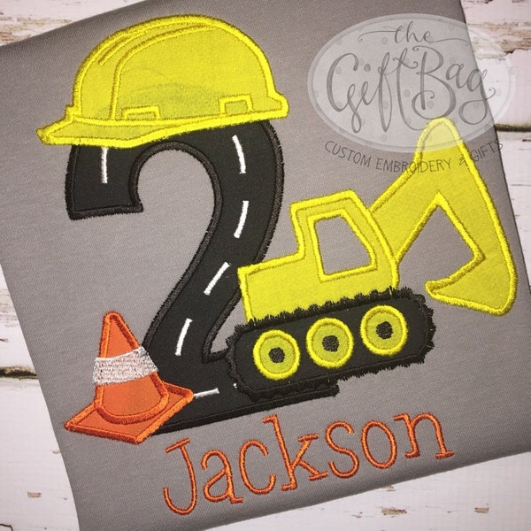 Construction #2 4x4 5x7 Digital Applique Birthday Number. - Etsy