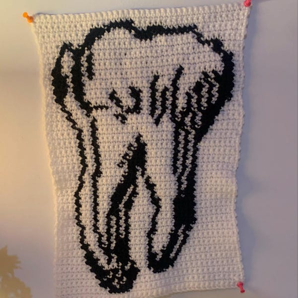 Pulling Teeth Tapestry Crochet Pattern PDF, Single Crochet Graph ...