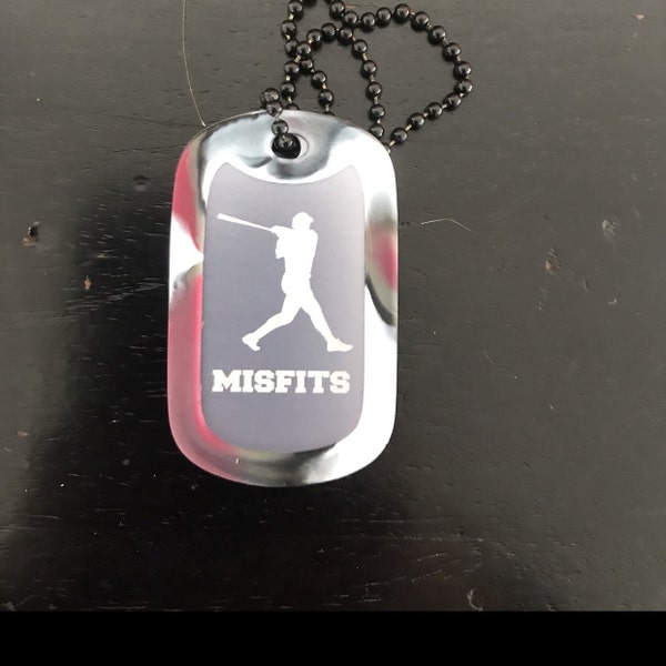 Baseball Dog Tag Necklace Custom Engraved Dog Tag Necklace Choose Tag ...