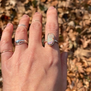 US5/ Moon Face Ring/ Mother of Pearl Ring/ Statement Ring/ Sterling ...