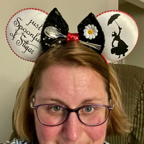 Mary Poppin Inspired Mickey Ears, Mary Poppin Disney Ears - Etsy