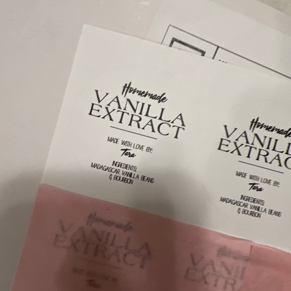 Vanilla Extract Stickers - Made for You Stickers - Gift Stickers ...