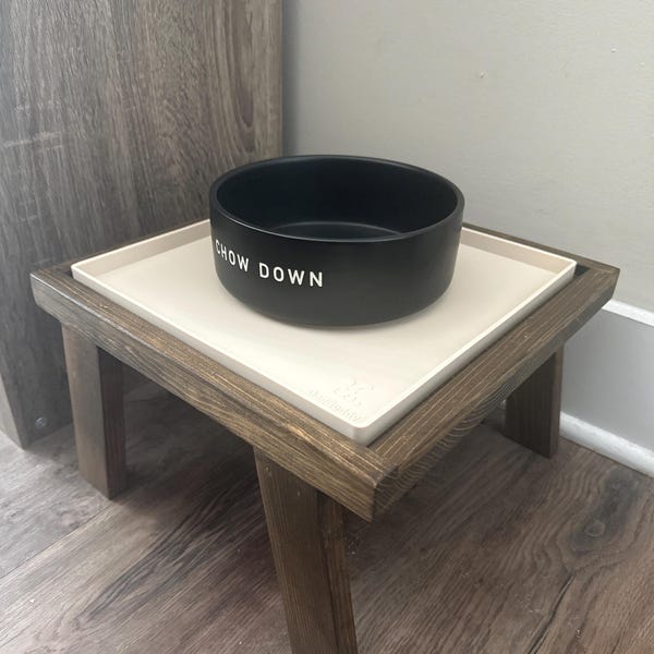 Modern Elevated Dog Bowl Stand Dog Bowl Platform Stand Raised Elevated ...