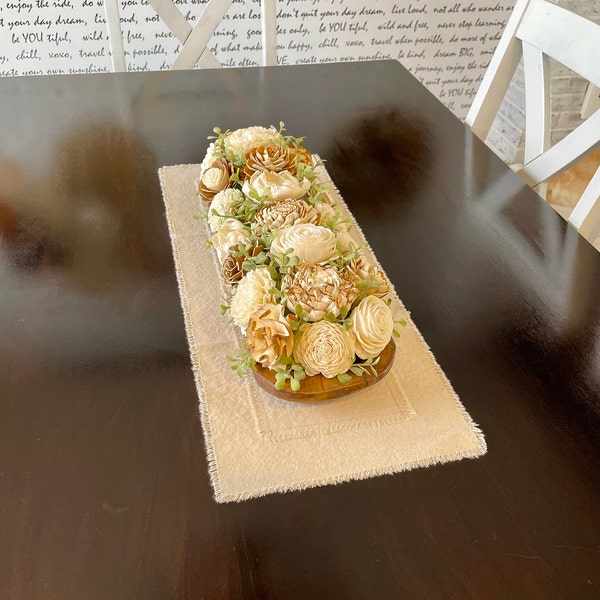 Rustic Table Runnerfrayed Edgessmall Handmade Farmhouse Table ...