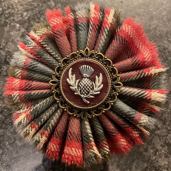 Gunn Ancient Scottish Pure Wool Tartan Brooch From Scotland Brooch - Etsy