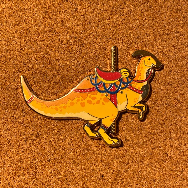Parasaurolophus Dinosaur Carousel Enamel Pin - A Symphony of Cuteness ...