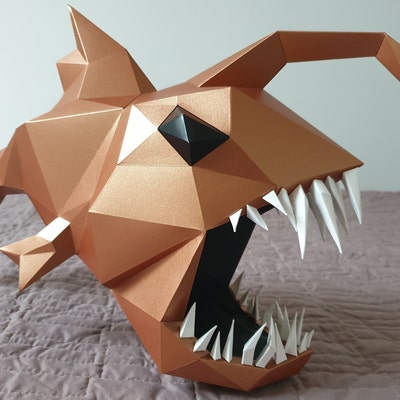Papercraft ANGLER FISH 3D Pepakura Sea Creatures Paperfreak Low Poly ...