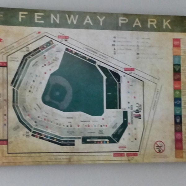 Vintage Fenway Park Seating Chart Print - Vintage Fenway Park Seating ...