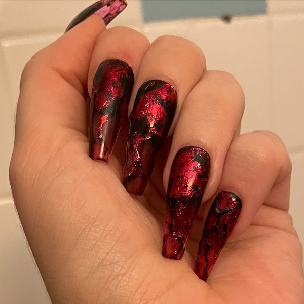 Sci-fi Cyberpunk Press-on Nails, Futuristic Claws, Reusable Costume ...