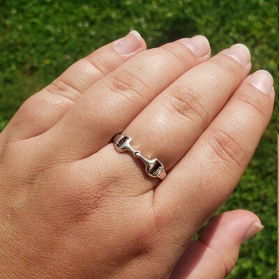 Snaffle Bit Horse Ring Snaffle Bit Sterling Silver Equestrian Jewelry ...
