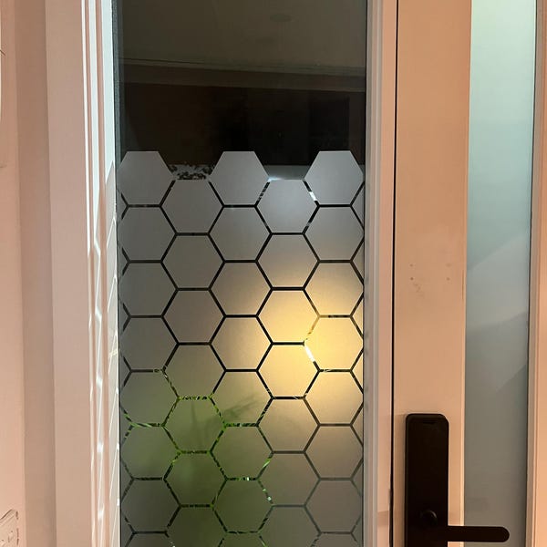 Honeycomb Frosted Window Film, Geometric Hexagon Film for Glass Door ...