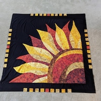 Follow the Sun PDF Art Quilt Pattern, Sunflower Quilt, Curve Piecing ...