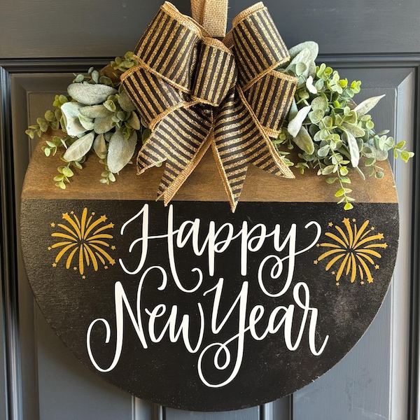 Front Door Decor Last Name/initial Welcome Sign Year Round Wreath Front ...