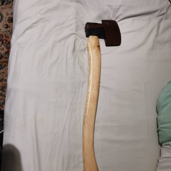 Hand-forged Viking Axe With Hammer Poll – Walnut Handle, Leather ...