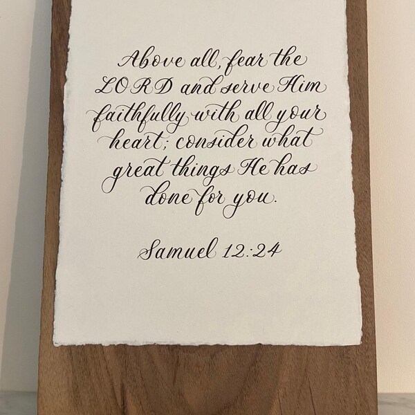 Custom Calligraphy Print on Cotton Paper, Brush Lettering Wall Art ...