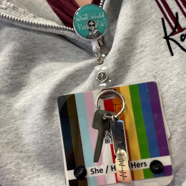 Badge Reel Cute Happy Face Rainbow ER Nurse ID Retractable Name Tag ...