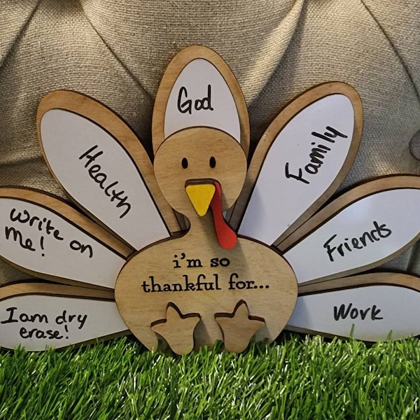 Thankful Turkey Feathers Interactive SVG File, Glowforge Download ...