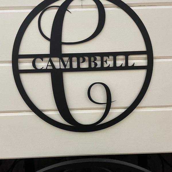 Last Name Sign EST Initial Sign, Personalized Family Name Metal, Metal ...