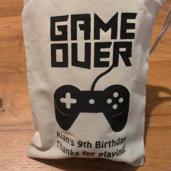 Game Over Thank You-controller Video Game-kids Party Favor-personalized ...
