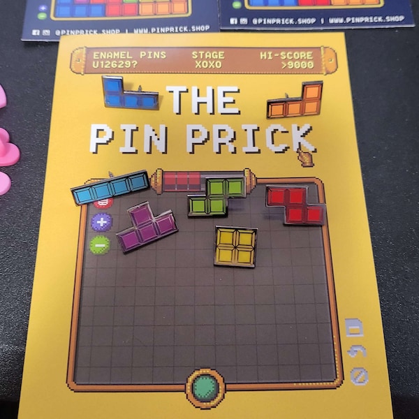 Tetris Block Enamel Pins — Retro Gaming Badge Tie Accessory Stickers ...