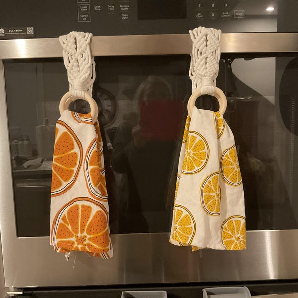 Kitchen Towel Holder ~ Macrame Towel Holder ~ Tea Towel Holder ~ Boho ...