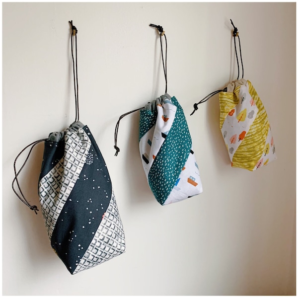 Kuru Kuru Kinchaku Drawstring Bag PDF Pattern + Video - Etsy