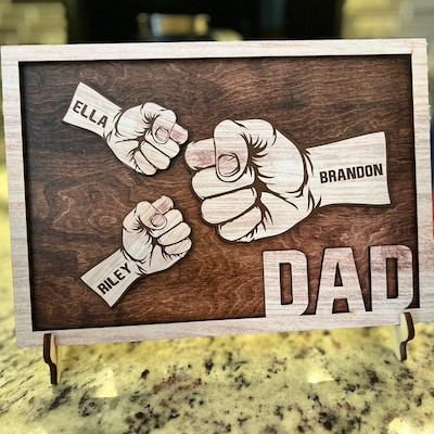 Personalized Father's Day Gift, the Best Dad Sign, Family Sign, Father ...