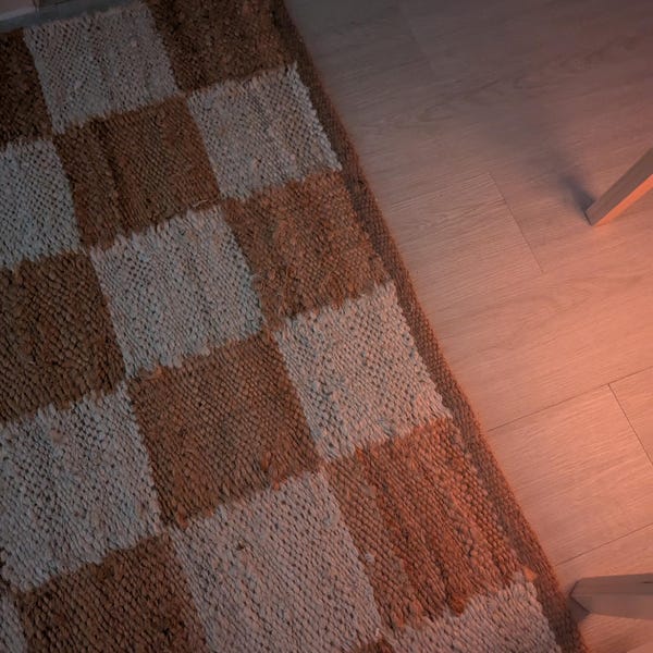 Handmade Checker Rug, Jute Kilim Checkerboard Rug, Home Decor Checkered ...