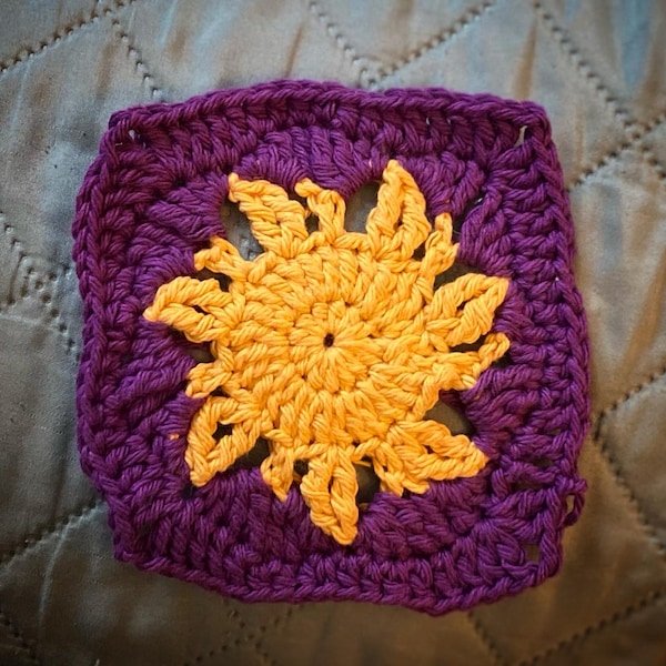 Easy Granny Square Fried Egg Crochet PDF PATTERN | Step-by-step ...