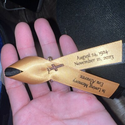 Custom Memorial Ribbons Pinned and Ready to Wear , Lapel Ribbons ...